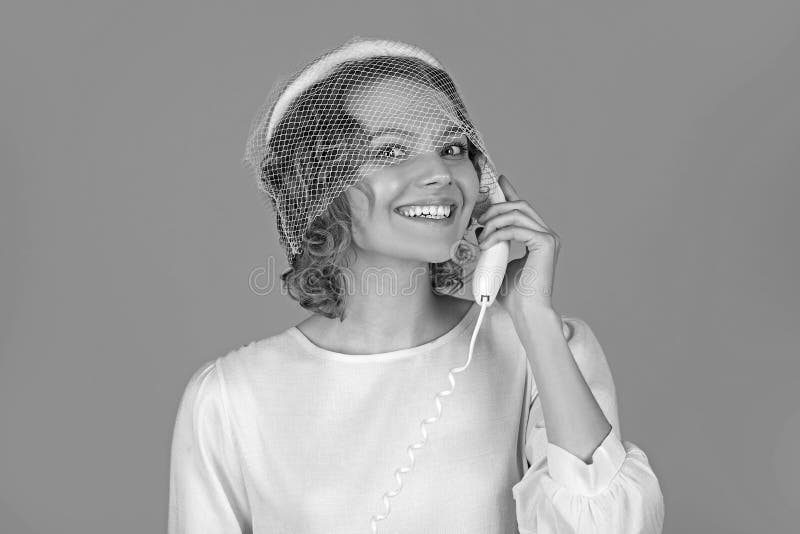 The Face of Beautiful Woman with Phone. Stock Photo - Image of ...