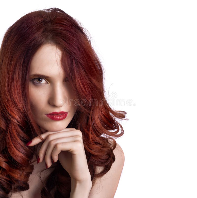 Face of Beautiful Young Woman with Bright Makeup Stock Photo - Image of ...