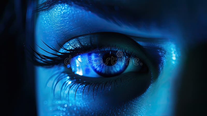 Face blue light stock illustration. Illustration of glow - 318132292