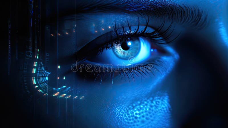 Face blue light stock illustration. Illustration of sleep - 327647191