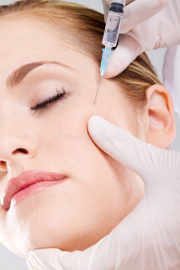 Face botox stock image. Image of makeup, eyes, gloves - 19853047