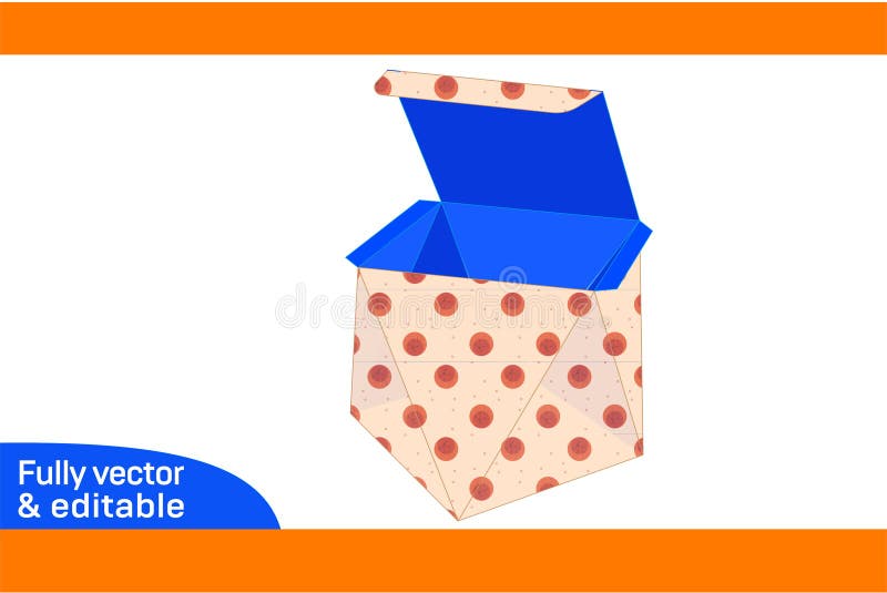8 Face Box Dieline Template or Diamond Shape Tuck End 8 Face Box and 3D ...
