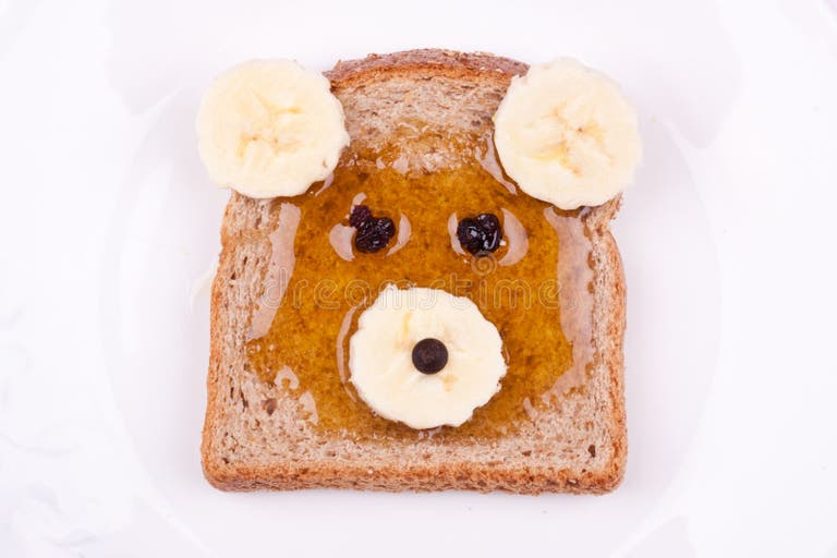 Face on Bread for Breakfast Stock Photo - Image of white, funny: 29678084