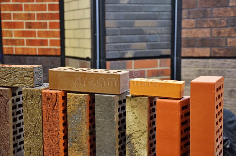 Face Brick.Several Brown Decorative Facing Brick Stock Photo - Image of ...