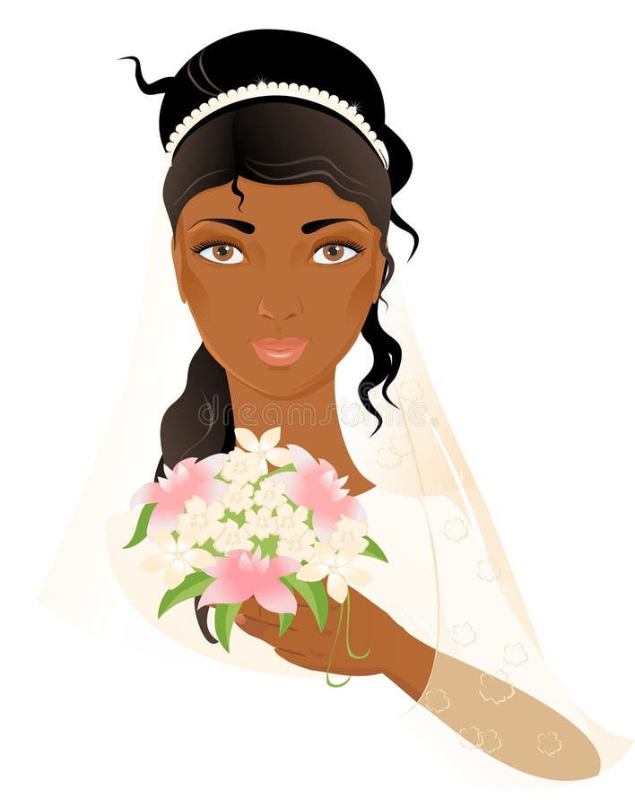 Face of bride stock vector. Illustration of wedding, eyes - 25891663