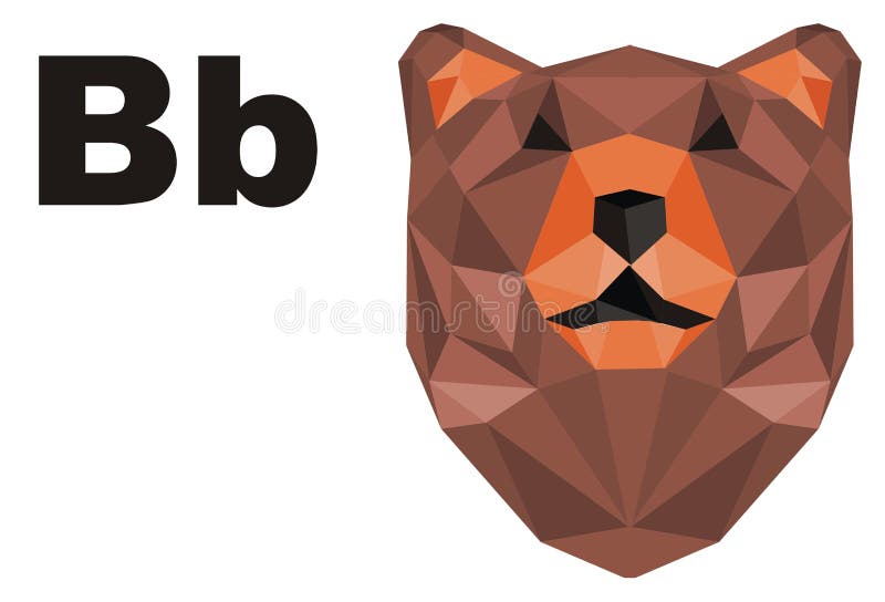 Face of bear with letters stock illustration. Illustration of color ...
