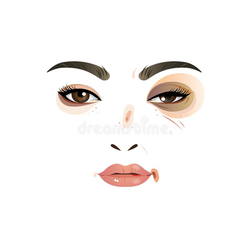 Woman face bruised stock vector. Illustration of beaten - 241607338
