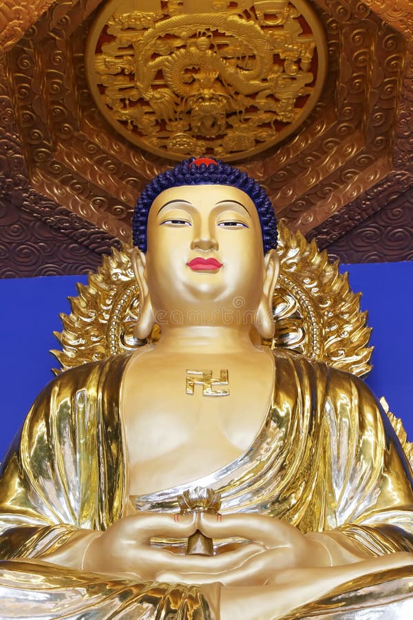 Face of Buddha stock photo. Image of brass, head, colours - 135807784