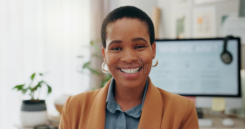 Face Business And Black Woman With A Smile Office Or Professional
