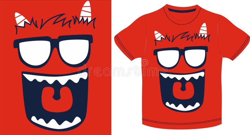 Face Carton Print T Shirt Vector Art Stock Vector - Illustration of ...