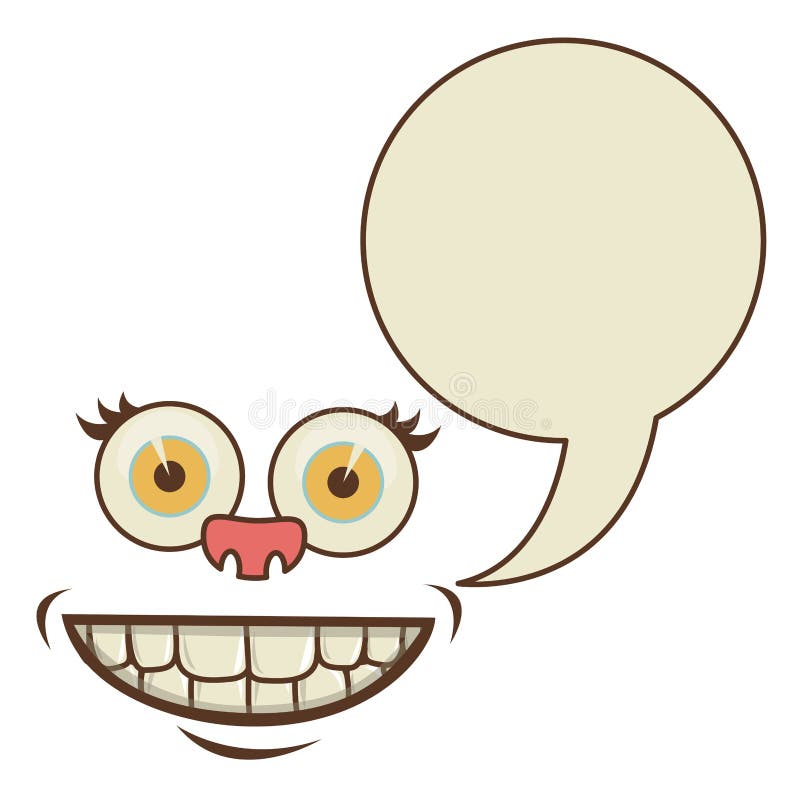 Face Cartoon Gesture with Dialogue Callout Box Stock Illustration ...