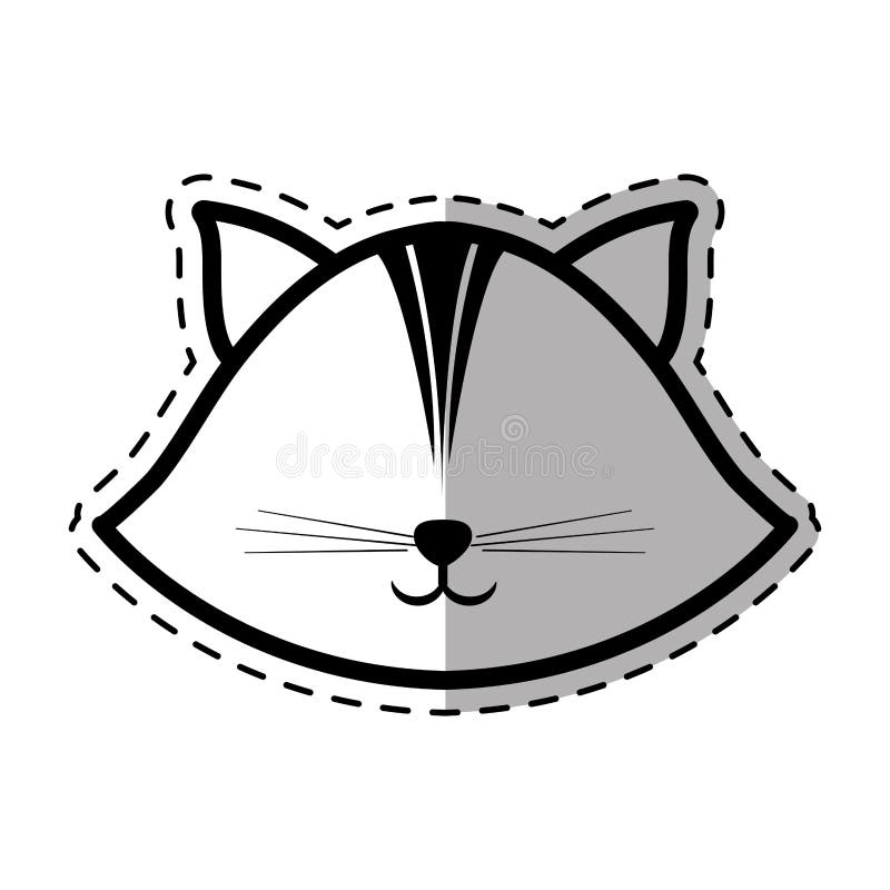 Face Cat Feline Animal Dot Line Shadow Stock Illustration ...