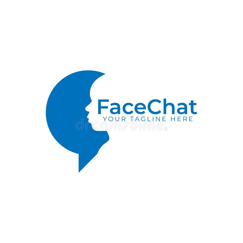 Face Chat Logo Design Vector Illustration Stock Vector - Illustration ...
