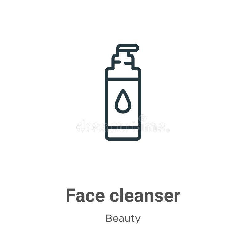 Face Cleanser Outline Vector Icon. Thin Line Black Face Cleanser Icon ...