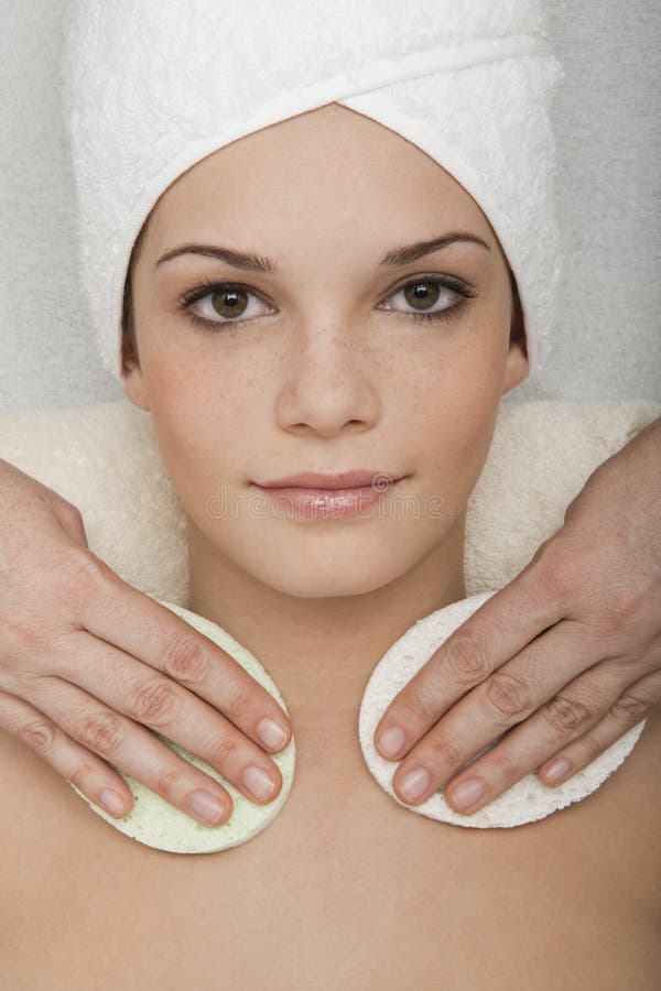 Face Cleansing stock photo. Image of hair, cotton, brown - 15143090