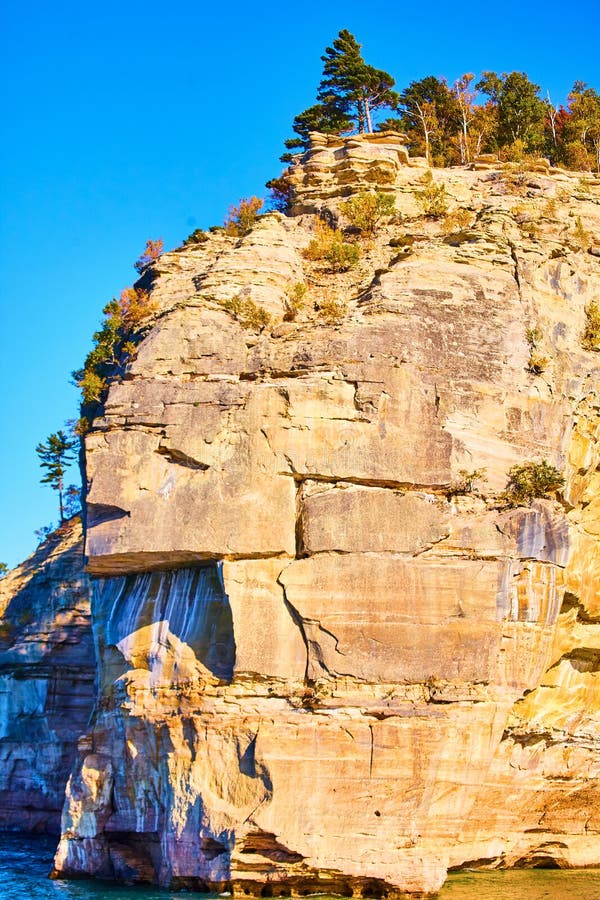 Face in Cliff Wall of Pictured Rocks at National Park in Michigan Stock ...