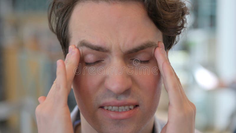 Face Close Up of Man Having Headache Stock Image - Image of loss ...