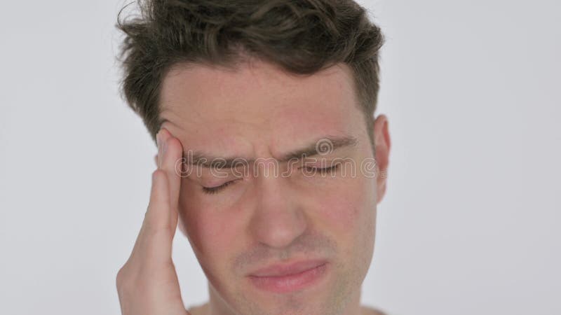Face Close Up of Young Man with Headache Stock Photo - Image of ...