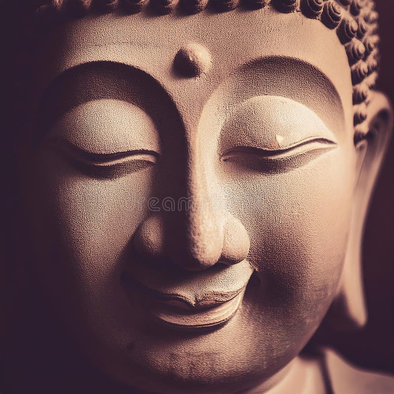 Face Close-up of a Smiling Buddha Stock Photo - Image of smile, thai ...