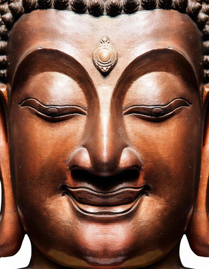 Face Close-up of a Smiling Buddha Stock Photo - Image of chinese, thai ...