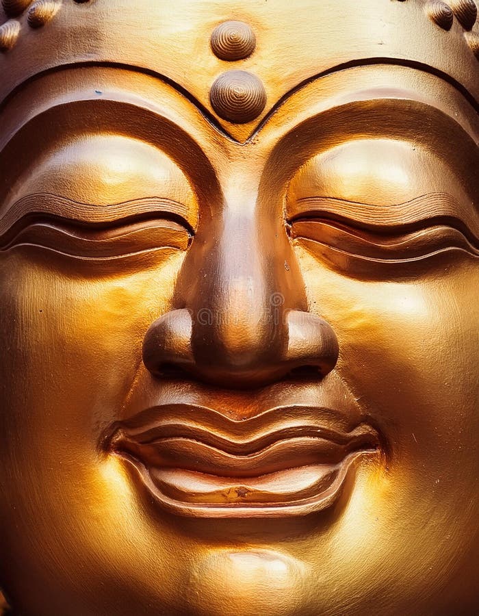 Face Close-up of a Smiling Buddha Stock Illustration - Illustration of ...