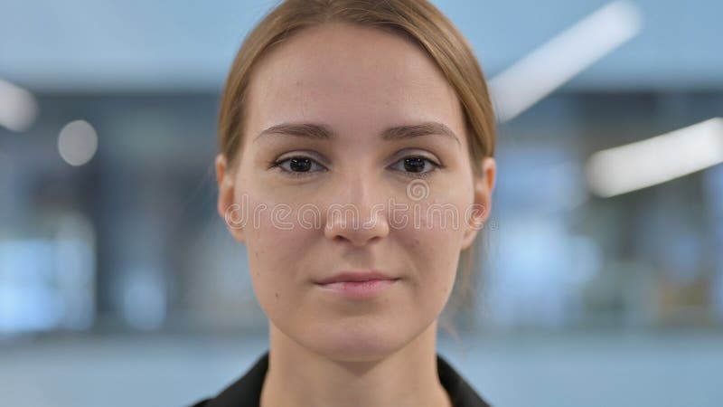 Face Close Up of Woman Looking at the Camera Stock Image - Image of ...