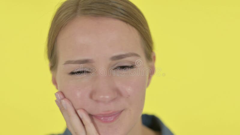 Face Close Up of Young Woman Having Toothache Stock Video - Video of ...