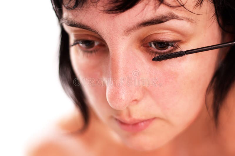 Face Closeup of Woman Make Up Stock Image - Image of selective, woman ...