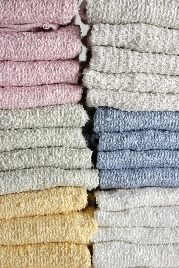 Face Cloths Stacked stock image. Image of washcloths, cloth - 1183481