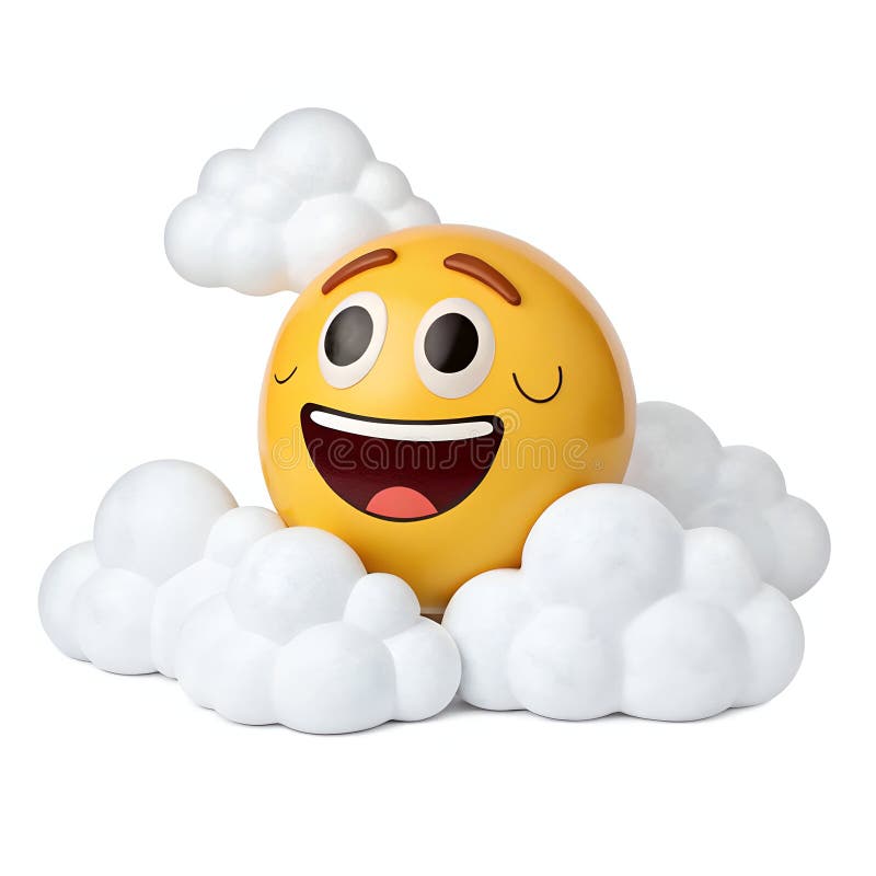 Face in Clouds Emoji 3D Icon Stock Illustration - Illustration of ...