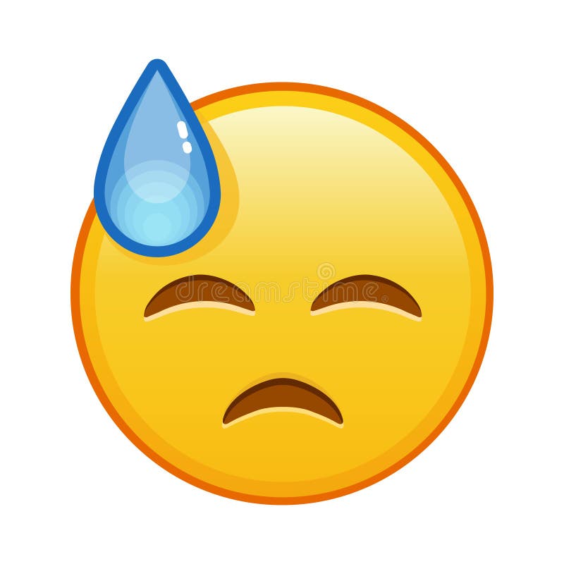 Face in Cold Sweat Large Size of Yellow Emoji Smile Stock Vector ...