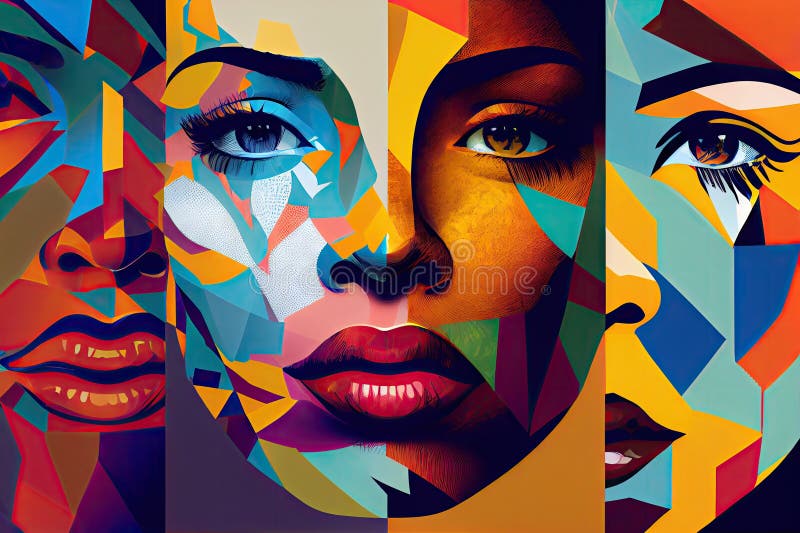 Abstract Collage with Different Textures and Unique Color Scheme Stock ...