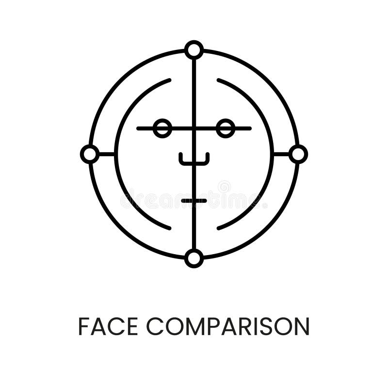 Face Comparison Line Vector Icon with Editable Stroke Stock Vector ...