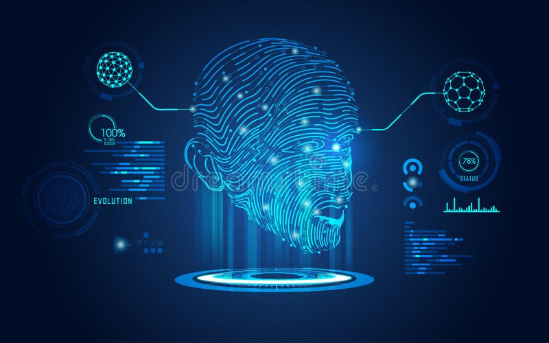 Radar Face stock vector. Illustration of digital, brain - 100038652