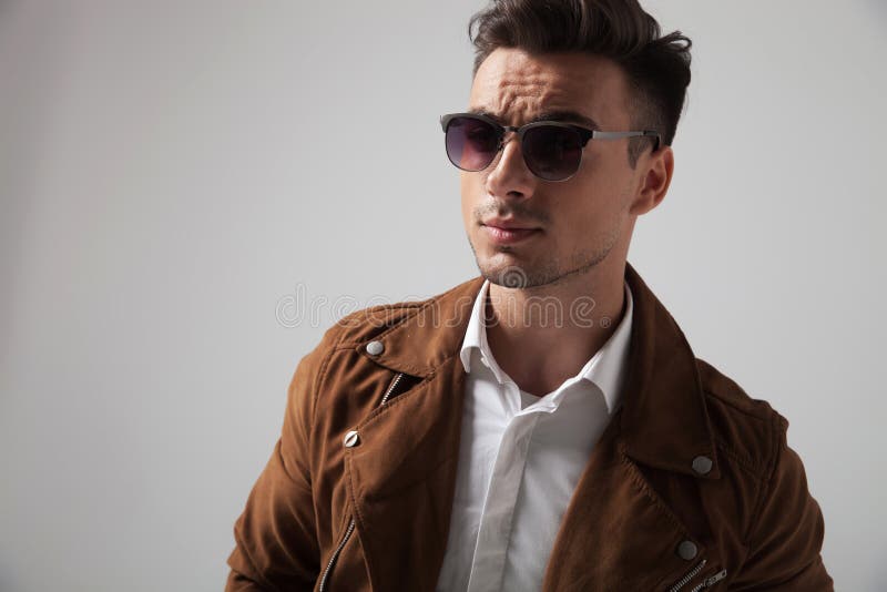 Face of a Cool Young Man in Sunglasses Stock Image - Image of ...