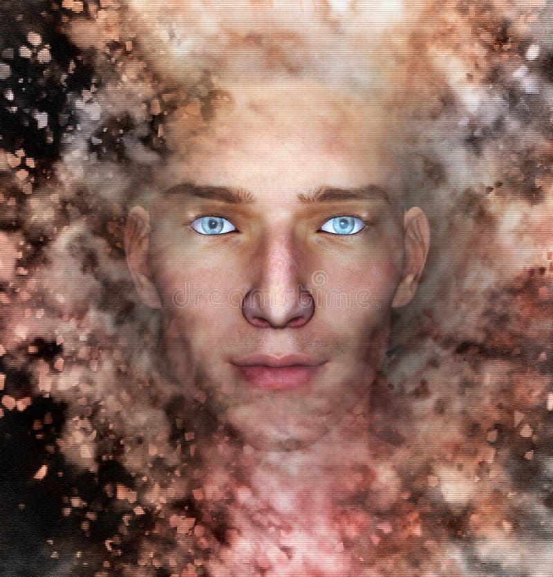 Face in the cosmo stock illustration. Illustration of head - 55280737