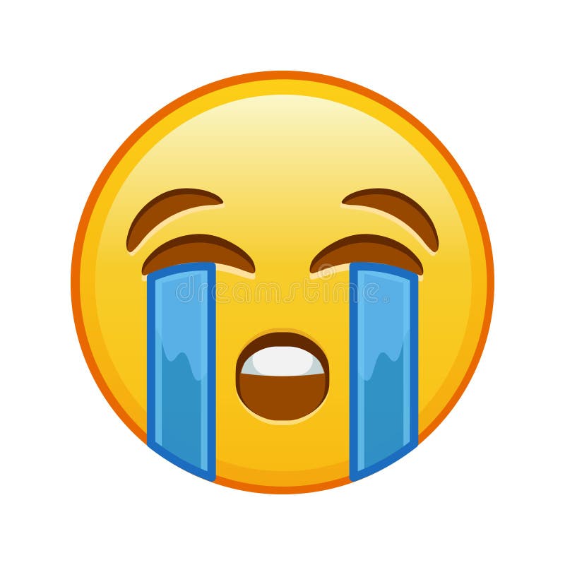 Face Crying Loudly Large Size of Yellow Emoji Smile Stock Vector ...