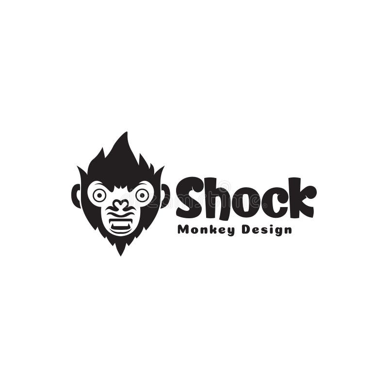 Face Cute Monkey Shocked Logo Design Vector Graphic Symbol Icon ...