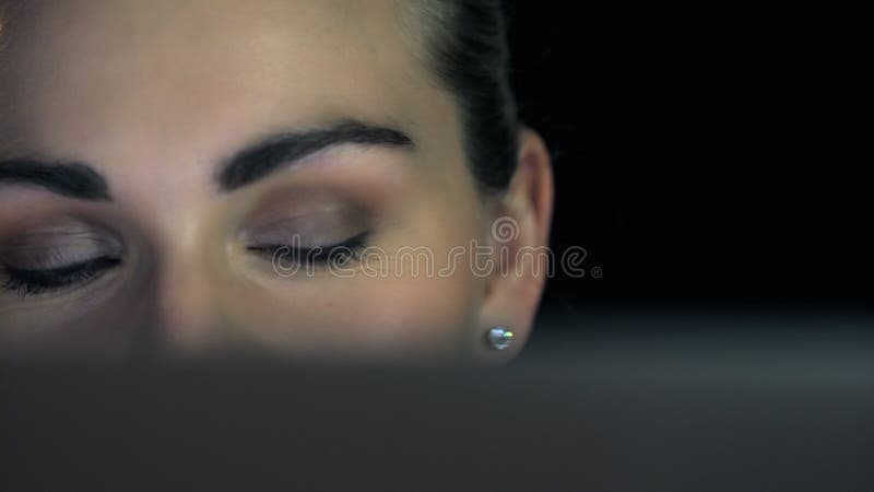 Face, Cyber Security or Programmer Woman Thinking at Night for UX SEO ...