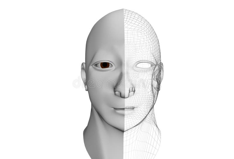 Face Cybernetics Robot Prototype Stock Illustration - Illustration of ...