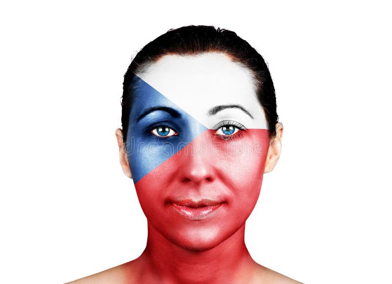 Face with the Czech Republic Flag Stock Image - Image of facial, makeup ...