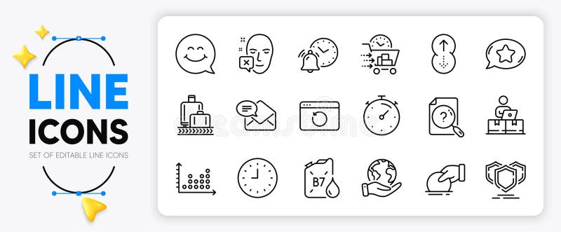Face Declined, Dot Plot and Recovery Internet Line Icons. for Web App. Vector Stock Vector ...