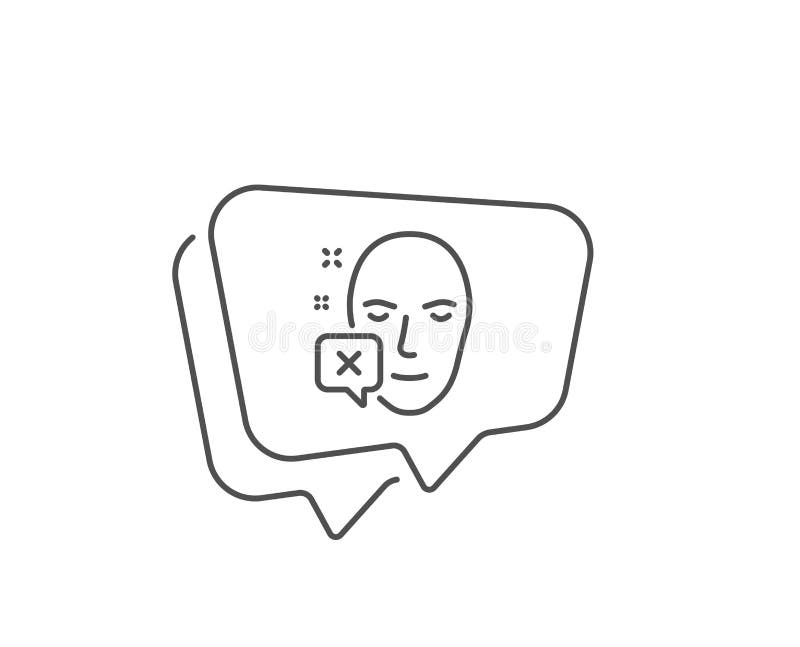 Face Declined Line Icon. Human Profile Sign. Vector Stock Vector ...