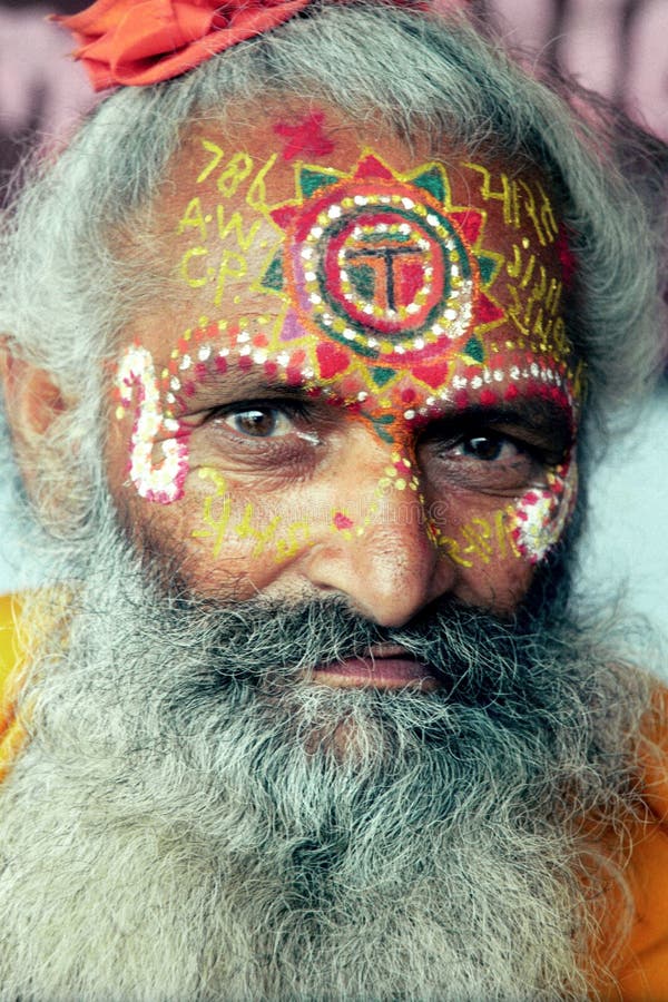 Face decorated monk editorial image. Image of wait, accessories - 19730885