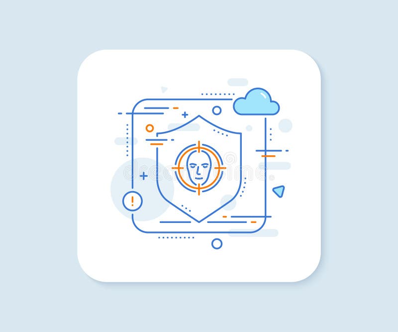 Face Detect Target Line Icon. Head Recognition Sign. Vector Stock ...