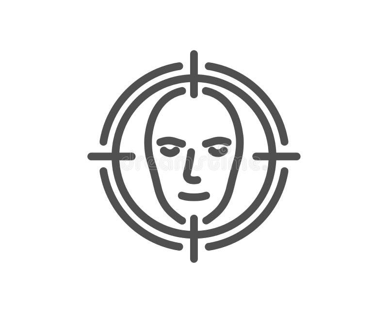 Face Detect Target Line Icon. Head Recognition Sign Stock Vector ... Face Detect Target Line Icon. Head Recognition Sign Stock Vector ...