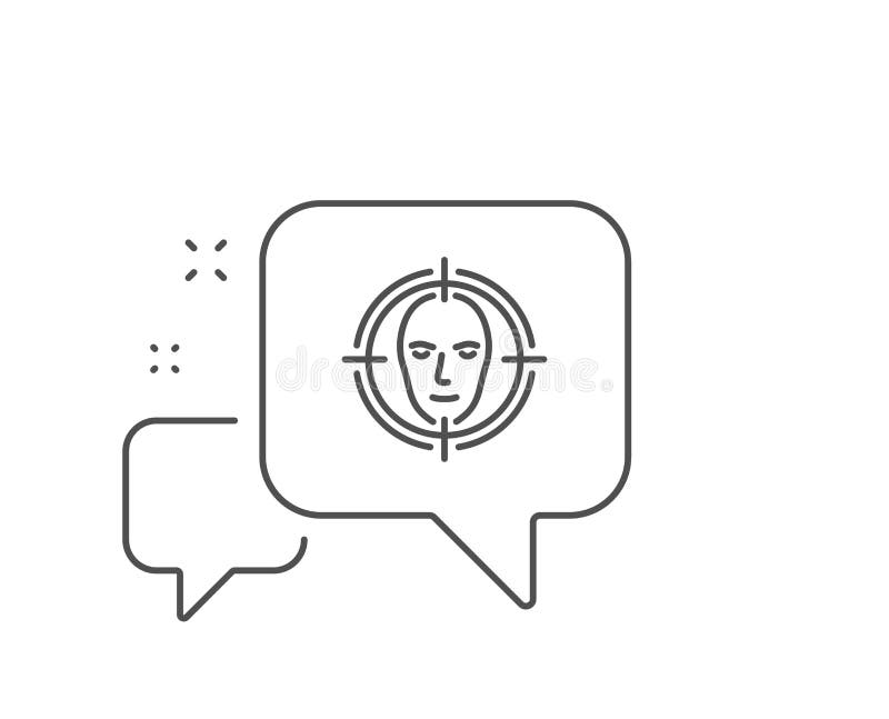 Face Detect Target Line Icon. Head Recognition Sign. Vector Stock ...