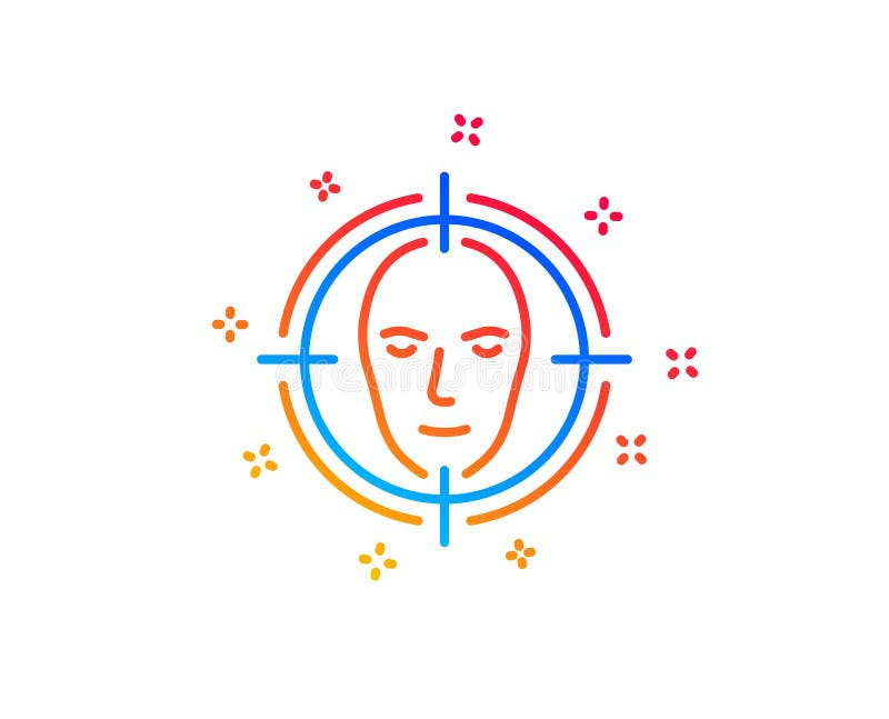 Face Detect Target Line Icon. Head Recognition Sign. Vector Stock ...