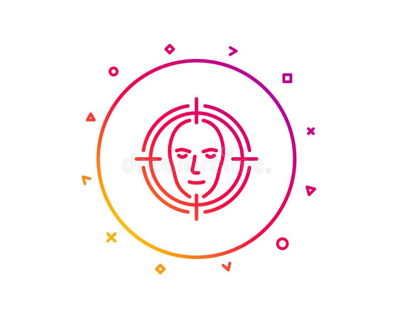 Face Detect Target Line Icon. Head Recognition Sign. Vector Stock ...