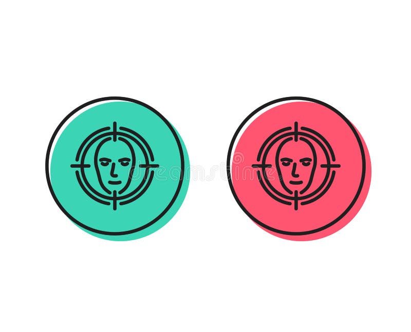 Face Detect Target Line Icon. Head Recognition Sign. Vector Stock ...